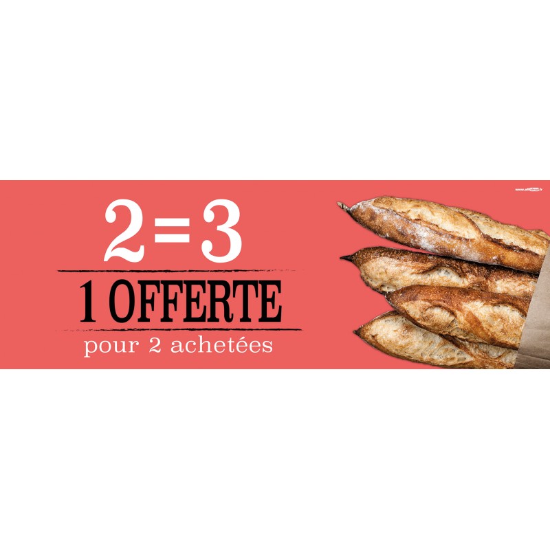 Affiche Boulangerie "3 pour 2 achetées" - affishop