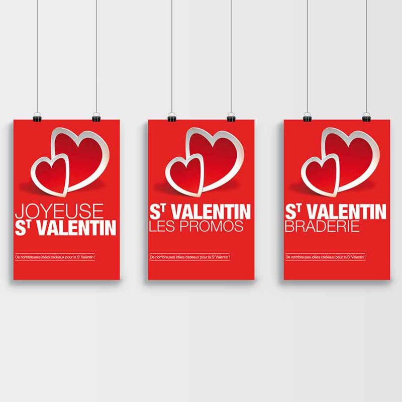 Affiche St Valentin Coeurs